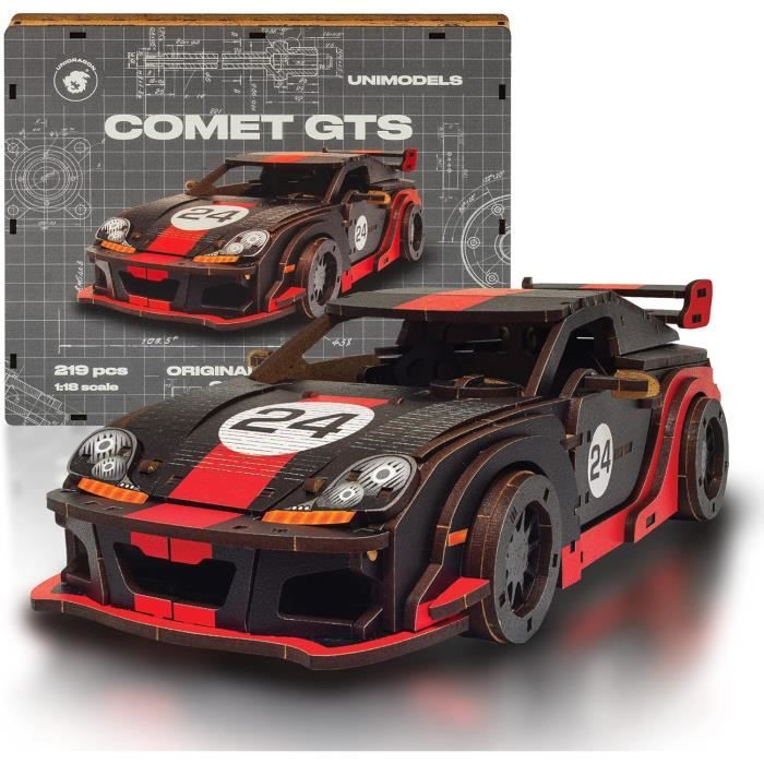 Original Puzzle 3D en Bois - 219 pièces, UniModels Comet GTS Noir-Rouge ...