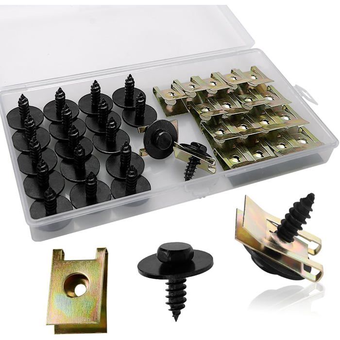40 Pièces Clip à Vis et Écrou de Kit,Type U Sous Support de Passage ...