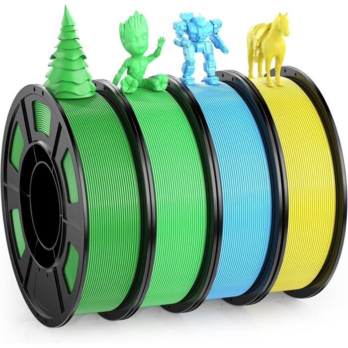 4 Color Pla 3D Printer Filament Pack, Pla 1.75Mm Matériel D'Impression ...