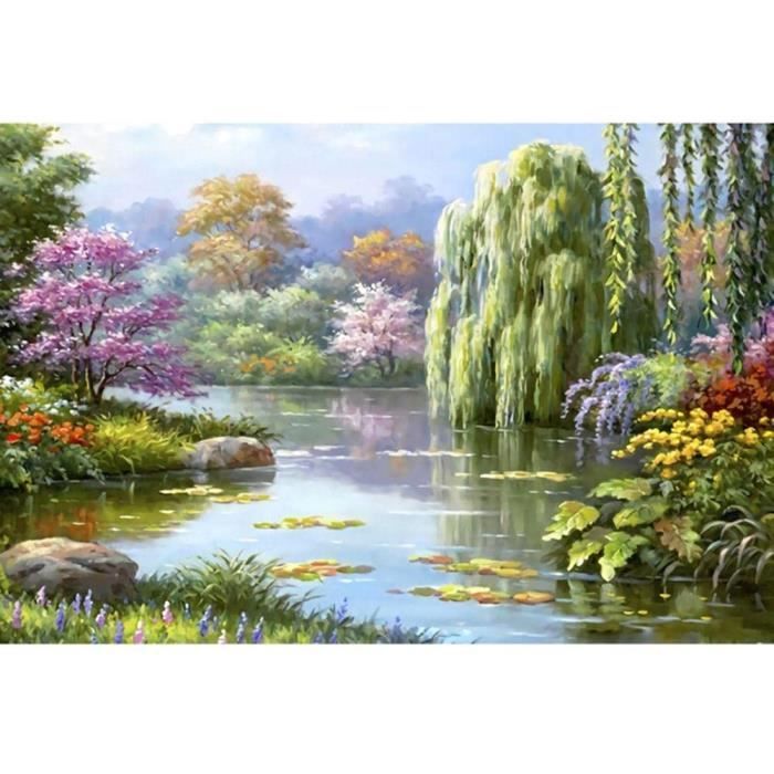 Puzzle - Paysage d'Étang de Rivière de Forêt - 1000 pièces ...