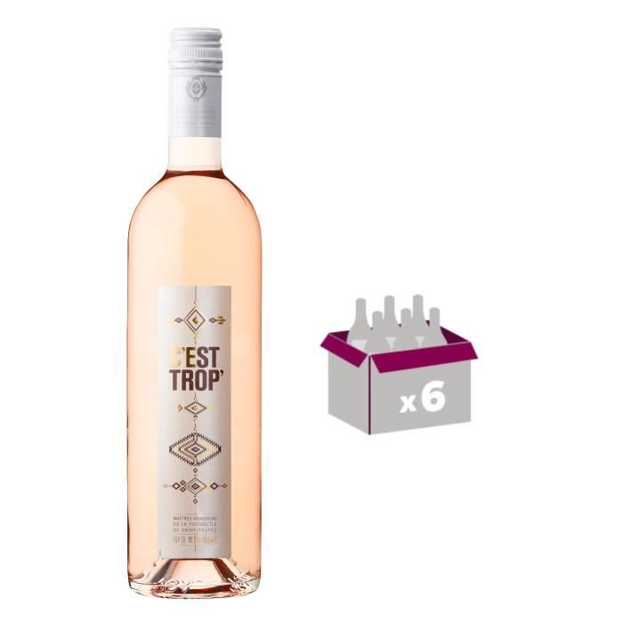 C'est Trop' Rosé IGP Méditerranée 2022 - Vin rosé x6 - La cave Cdiscount