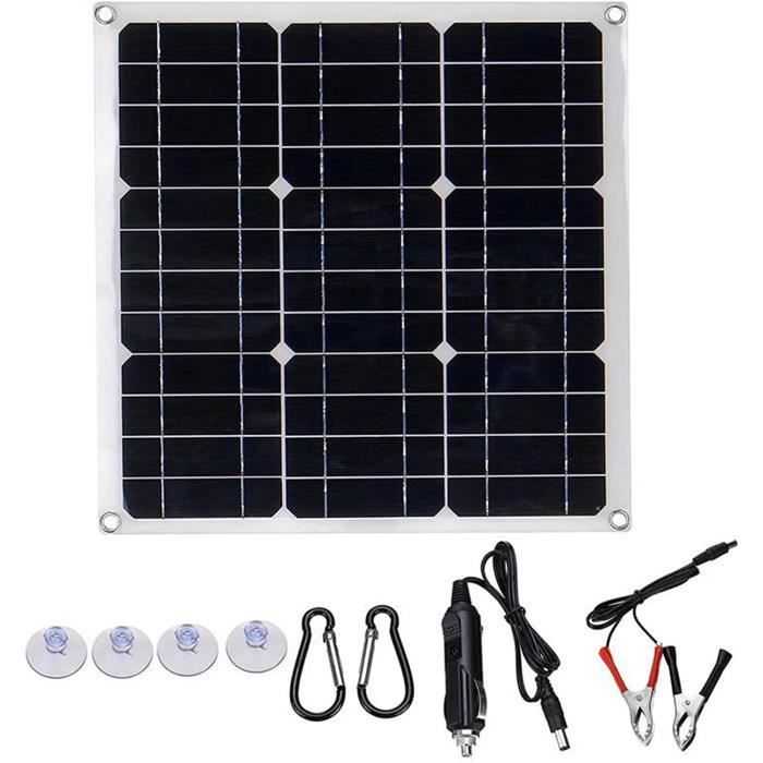 Kit Panneau Solaire 100W 18 Volts Module Monocristallin Photovoltaïque 20A 12V Contrôleur De ...