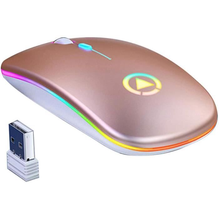 Souris Sans Fil Bluetooth Rechargeable Avec Lumière Led 2,4 Ghz Usb ...