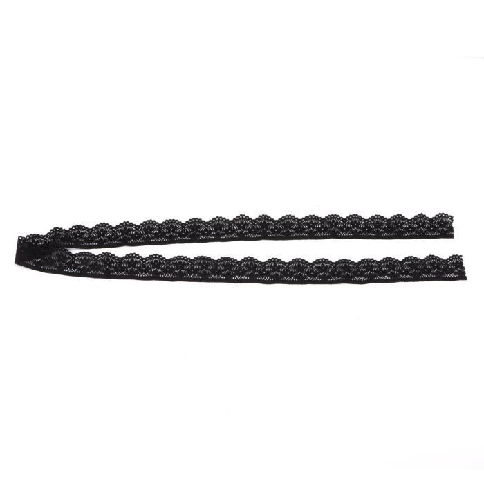 Ruban de Dentelle Noire Ondulée Côté Simple en Nylon pour Couture et ...