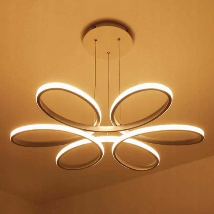 Lustre LED - KIWAEZS - Moderne - Dimmable - Télécommande - 58 cm de ...