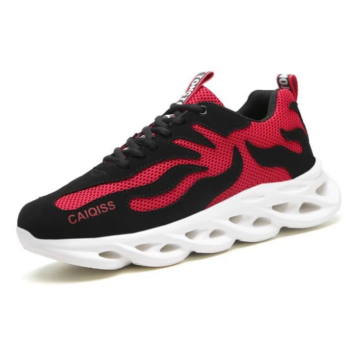 Baskets Homme Fashion Chaussures Sport Sneakers Breathable Rouge ...