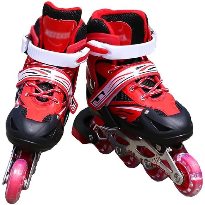 Rollers enfants patins à roulettes réglables en ligne avec roues ...