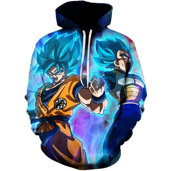 SWEATSHIRT Homme Femmes Anime Dragon Ball Z Sweat à Capuche Goku Pull ...