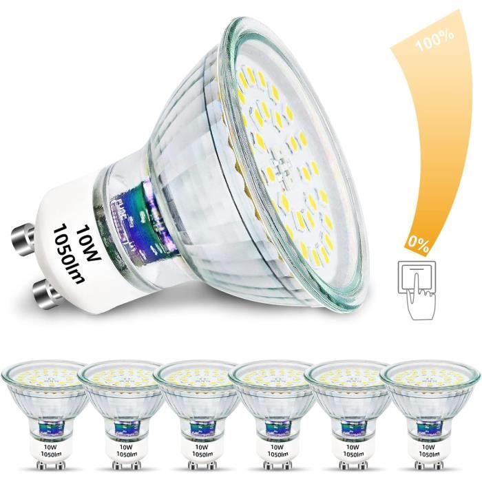 Ampoules LED GU10 10W à intensité variable Remplace les ampoules halogènes 100W Lumineux ...