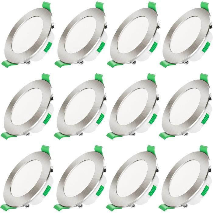 ALUSSO Spot LED Encastrable Ultra Plat Dimmable 230V 7W Spot Plafond 3000K 4000K 6500K Étanche ...