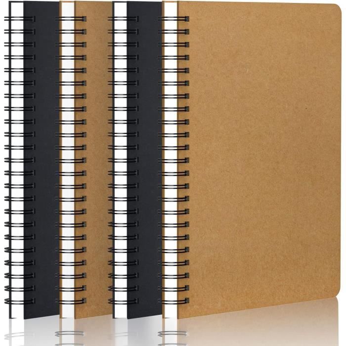 Carnet de Notes Spirale Ligné A5 - Lot de 4 Cahiers Ligné a5-100g ...