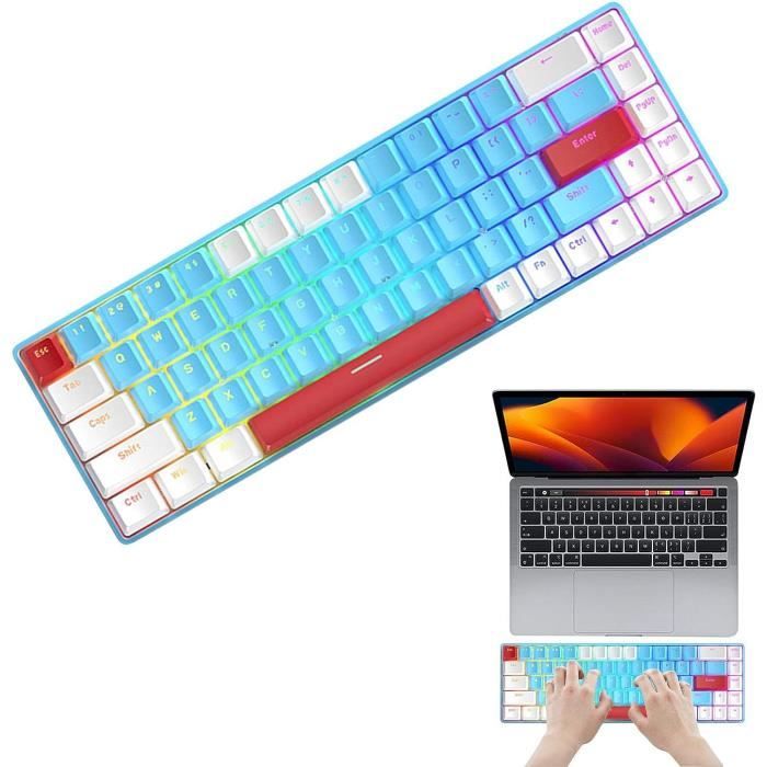 Clavier Mécanique À 60%,Clavier Gamer Rétroéclairé Rvb Compact 68 ...
