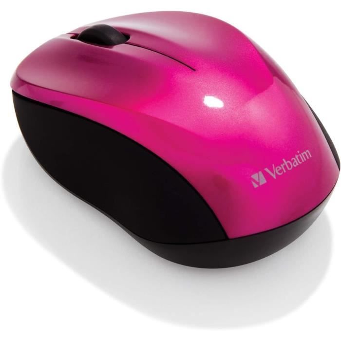 Souris Sans-Fil Go Nano Compact Recepteur Usb Noir Fuchsia 1600 Dpi ...