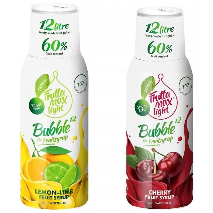 Sirop fruité - FruttaMax - Citron Limon Vert Cerise 2x500ml - Sans ...