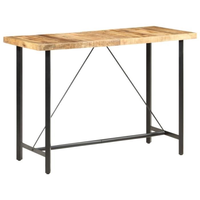 VidaXL Table de bar 150x70x107 cm Bois de manguier brut - Cdiscount Jardin