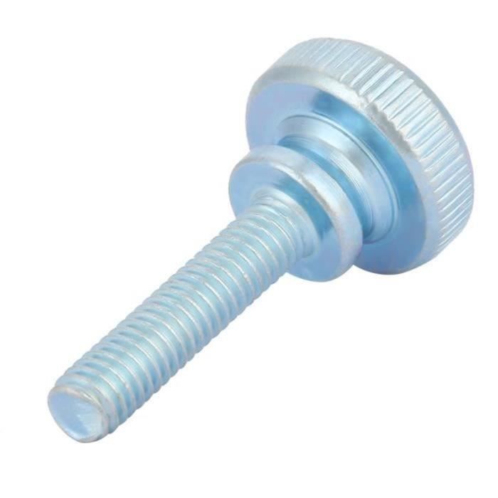 Drfeify vis à tête moletée 40 pièces M6 en acier au carbone plaqué zinc ...