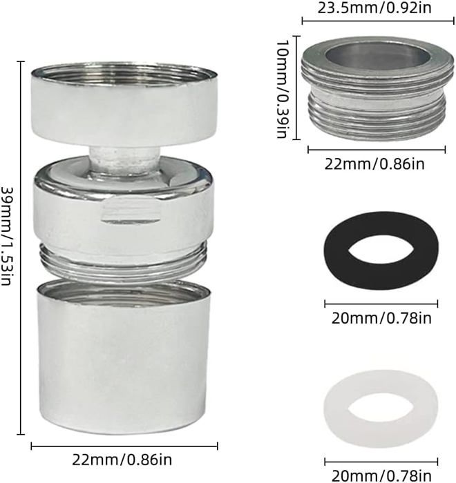 Lot De 2 Avec Filetage Extérieur M22 Ou Filetage Intérieur M24 Aérateur ...