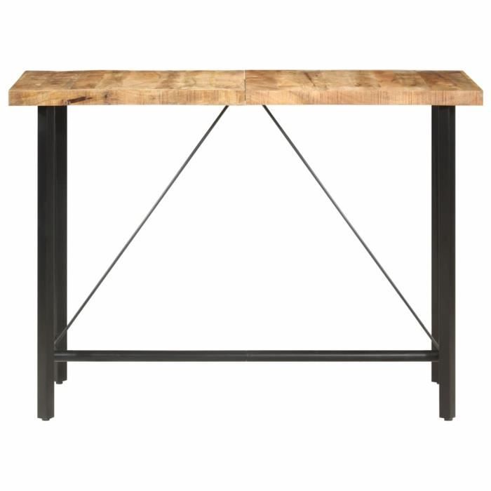 VidaXL Table de bar 150x70x107 cm Bois de manguier brut - Cdiscount Jardin