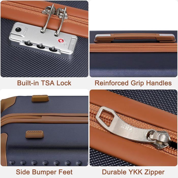 Kono Set de 5 Valises de Voyage (31/55/67/76cm) à 4 roulettes avec ...
