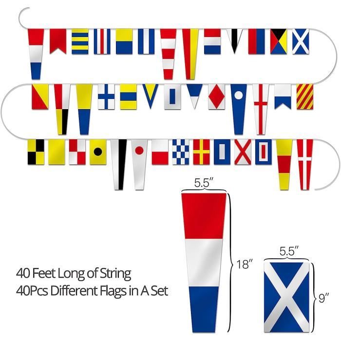 Lot De 40 Drapeaux Avec Code De Signal Maritime - 12 M De Long ...