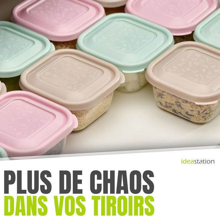 Boite Alimentaire Plastique 12 x 300 ML - Pastel - Boite de Rangement ...