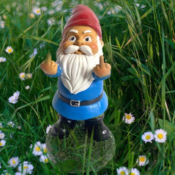 Nain De Jardin 15cm Humour Extérieur - Statue Doigt d'Honneur en Résine ...