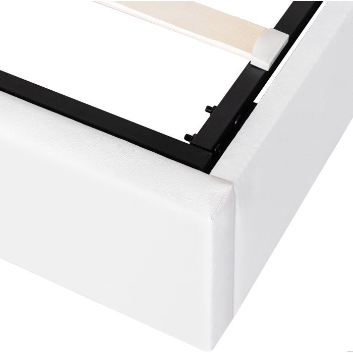 Lit adulte 140x200 lit coffre rangement LED tête de lit rembourrée ...