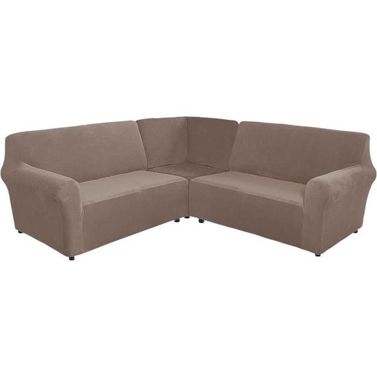 Housse De Canapé Extensible En Velours Pour Canapé D'Angle 7 Places ...
