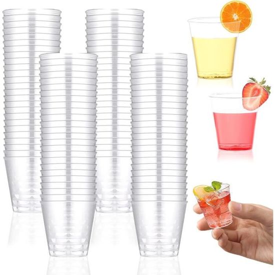 Gobelet En Plastique Dur Réutilisable Transparent Gobelets En Plastique ...