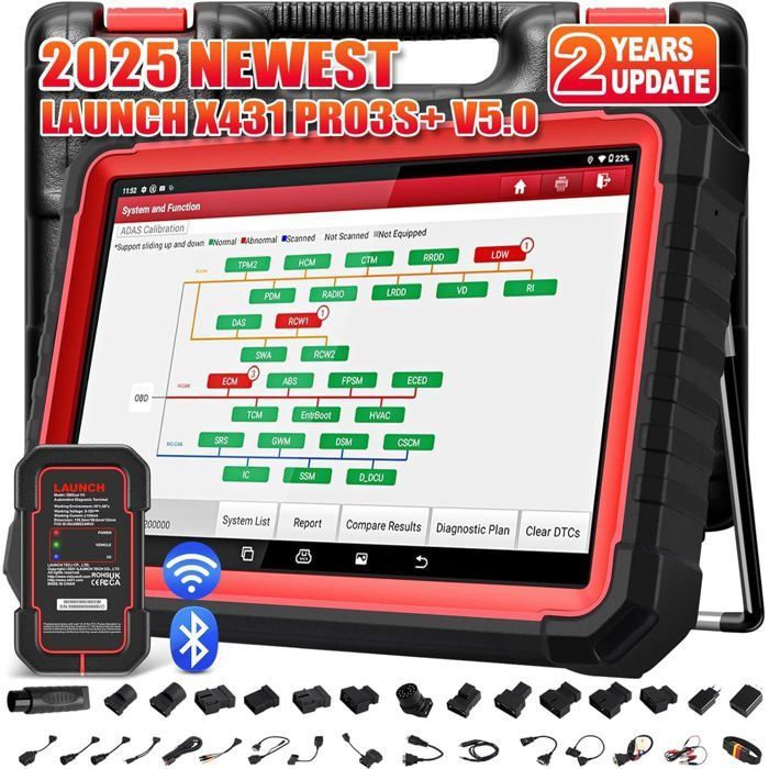 Launch X431 PRO3S +V5.0 Valise Diagnostic Auto, Bidirectionnel, Cartographie topologique,Système ...