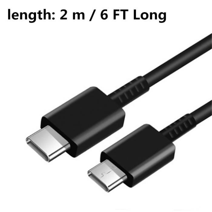 Câble C à C de 2 m--Chargeur USB type-c 20W PD pour voiture, avec câble ...