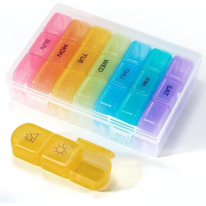 Pilulier Semainier Français Matin Midi Soir, Grand Pilluliers ...