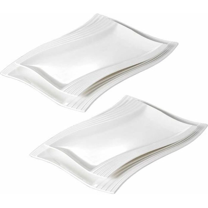 MALACASA, Série Amparo, 4pcs Assiettes Plates Porcelaine, Assiettes ...