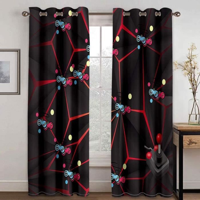 Rideau Occultant 80x160cm x 2pcs Modèle de contrôleur de jeu de couleur Isolant Thermique ...