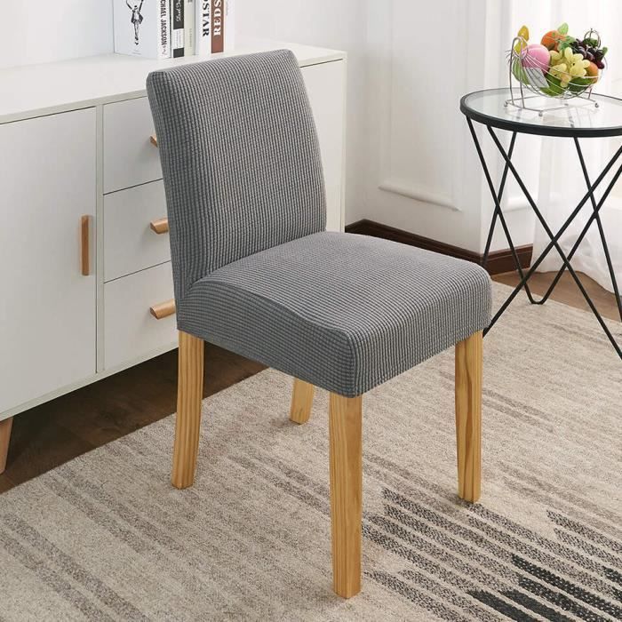 Housse de chaise,Housse de chaise à dossier bas en tissu polaire ...