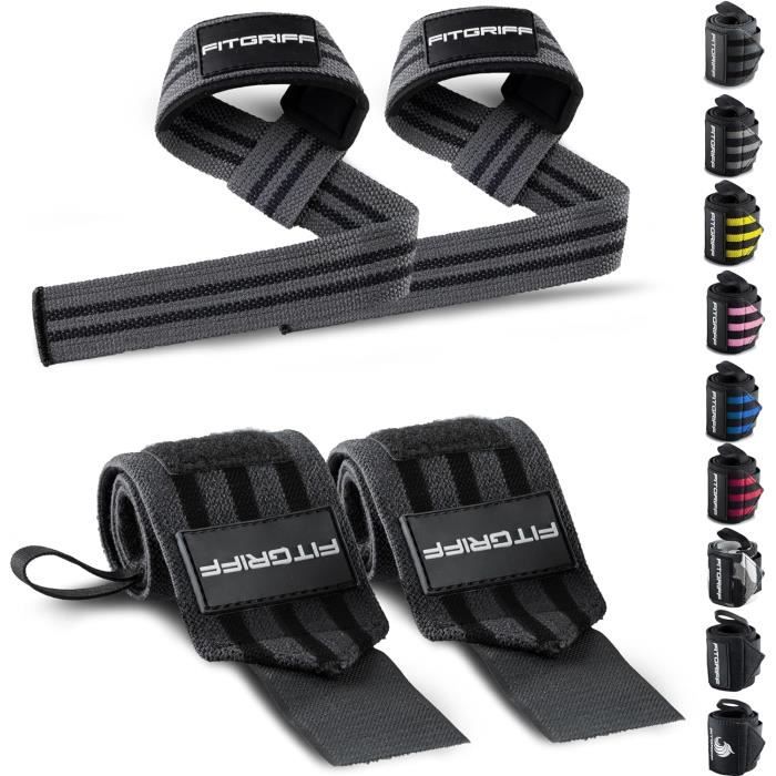 ® Bandages De Poignet + Sangles De Levage De Musculation (Rembourré ...