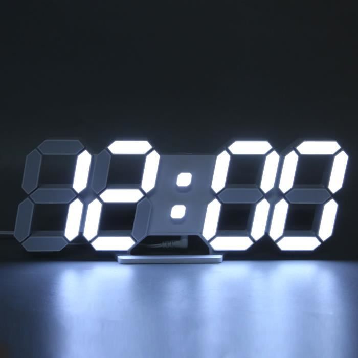 Horloge murale 3D LED Luminosité réglable CIKONIELF - AUN - innovante ...
