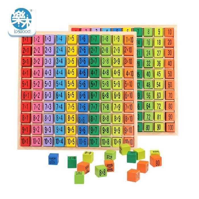 CRAZE Bébé Jouets En Bois 99 Table De Multiplication Math Jouet 10*10 ...