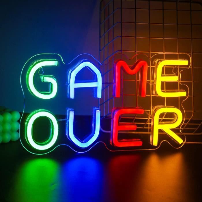 Panneau Néon Game Over, Lampe Néon Led Colorée, Lampe Néon Usb Pour ...