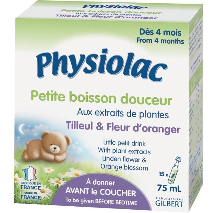 PHYSIOLAC Petite boisson douceur Tilleul & fleur d'oranger - 15x5 ml ...