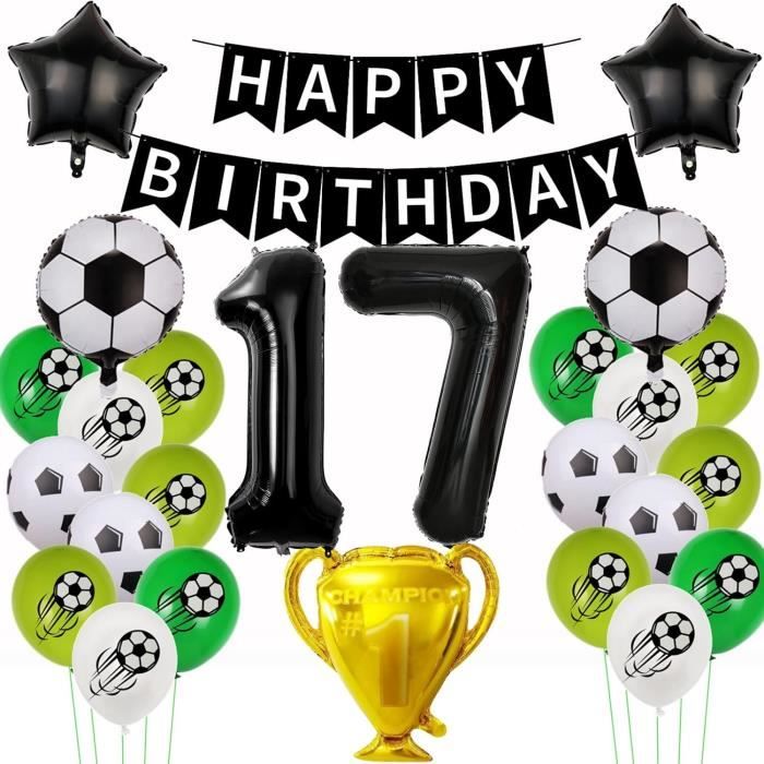 Ballon De Football 17 Ans Anniversaire, 17 Ans Decoration Anniversaire ...
