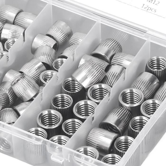 SUC-écrou moleté Insert fileté 130 Pièces Kit D'inserts Filetés 4 Types ...