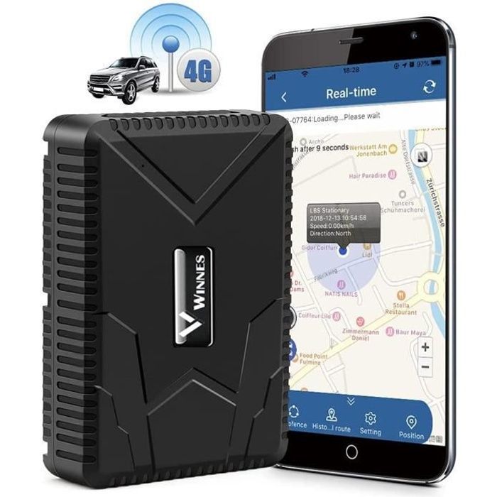 WINNES Traceur GPS 4G pour Voiture avec Magnétique TK915 7800mAh en ...