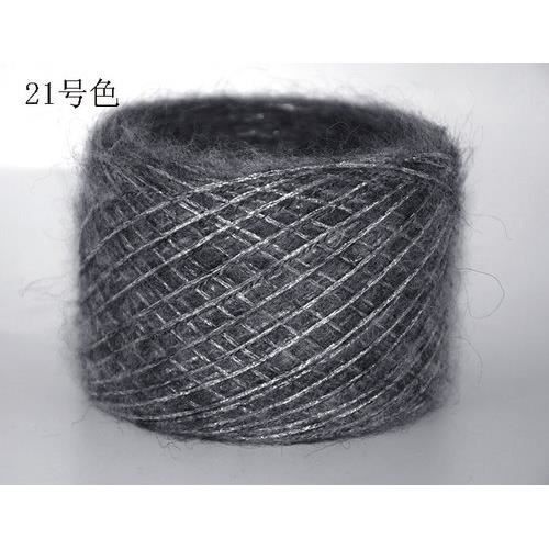 LAINE A TRICOTER,gray--Fil de Mohair métallisé 50g, gros fil mercerisé ...