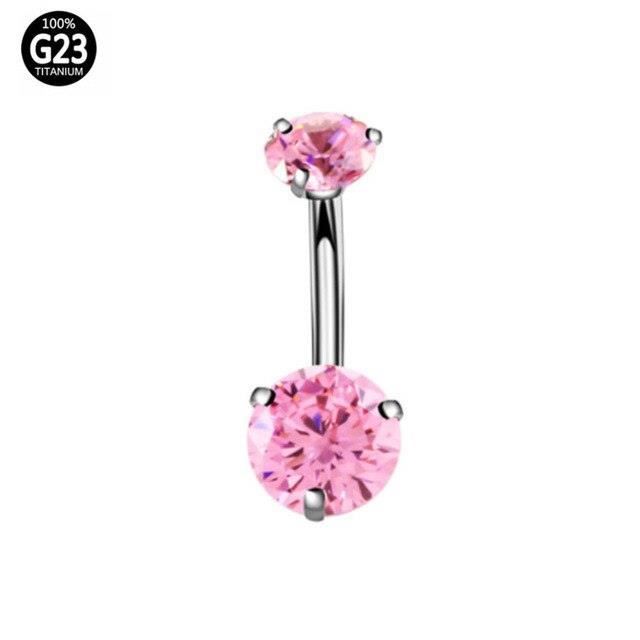 Anneau de nombril,Pink Round-1.6x10mm Rod--Ensemble de piercings pour ...