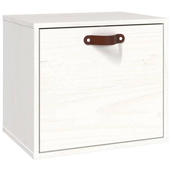 LEC Armoire murale Blanc 40x30x35 cm Bois de pin massif 117262 ...