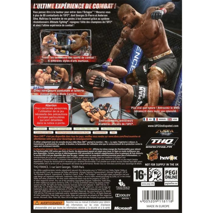 UFC 2009 : Undisputed / JEU CONSOLE XBOX360 - Cdiscount Jeux vidéo