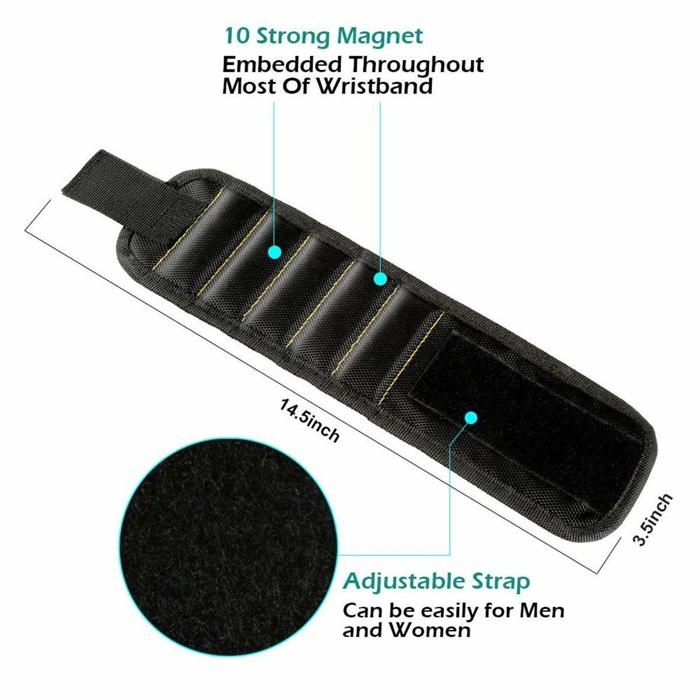 Bracelet magnétique avec 10 aimants puissants pour fixer vis clous ...