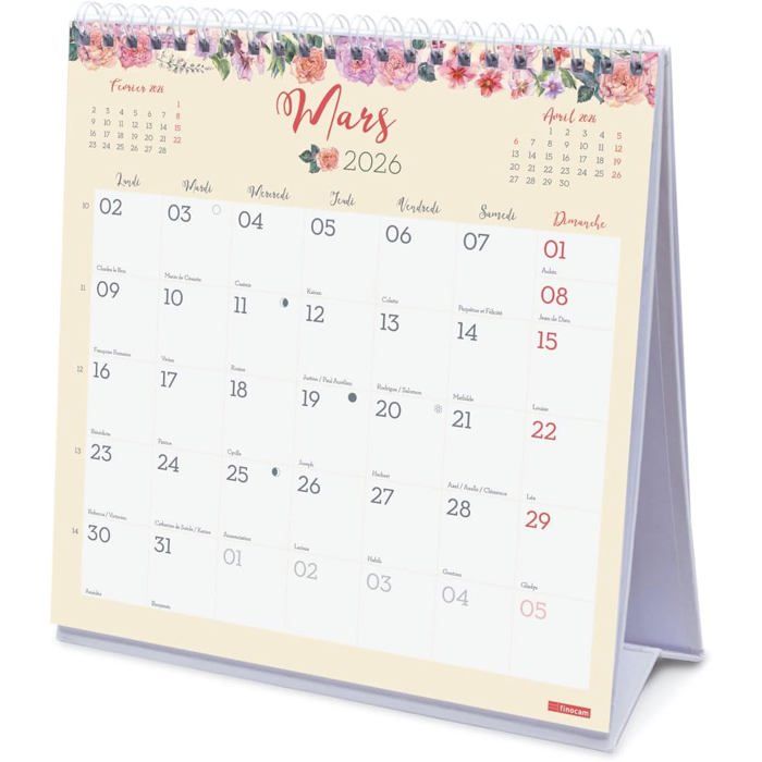 Calendrier de bureau 2026 1 mois par page janvier à décembre ...