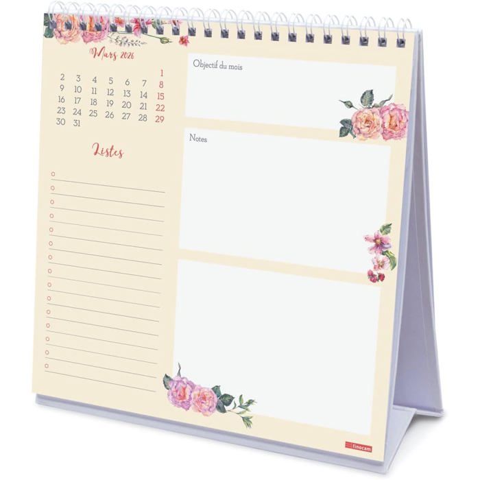 Calendrier de bureau 2026 1 mois par page janvier à décembre ...